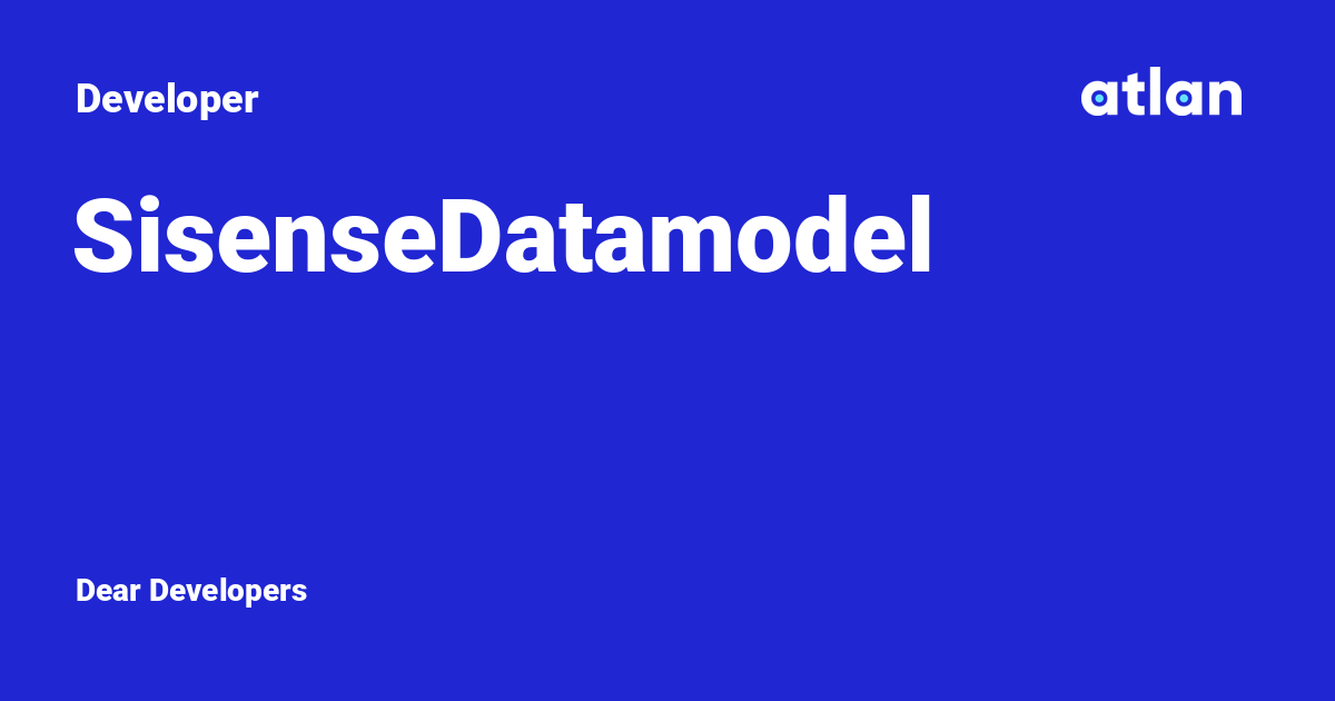 SisenseDatamodel - Developer