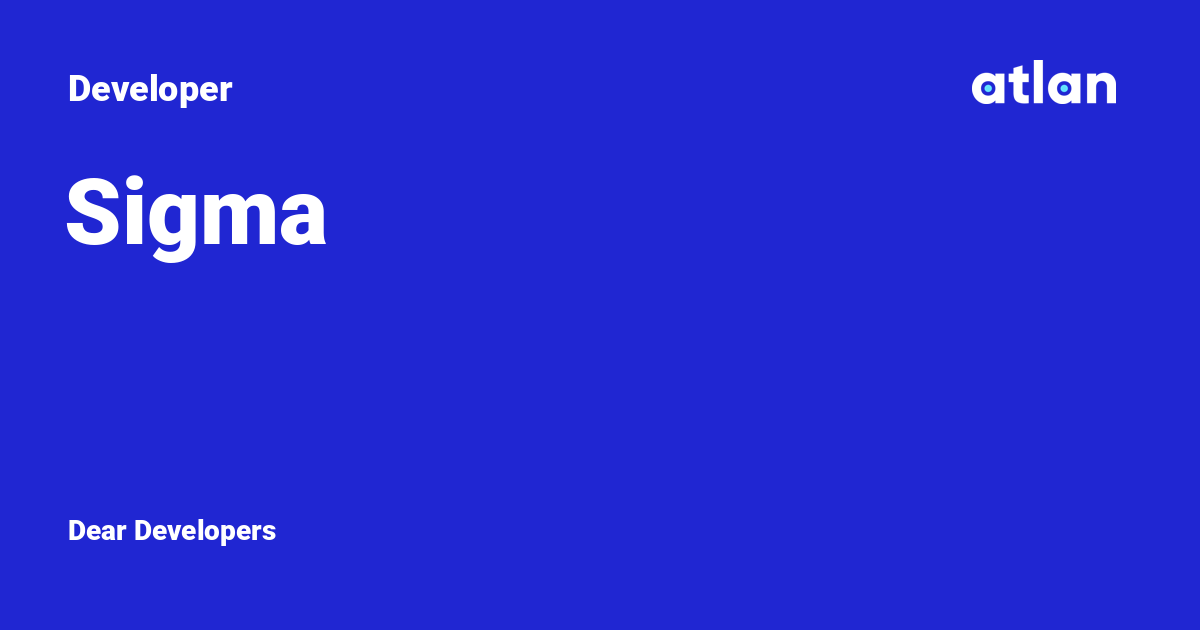 Sigma - Developer