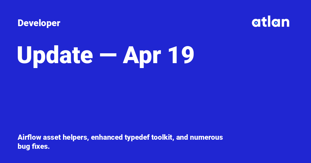 Update — Apr 19 - Developer