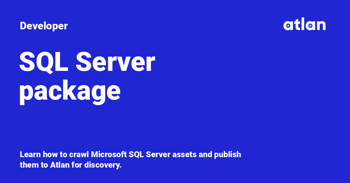 SQL Server package - Developer SQL Server package - Developer
