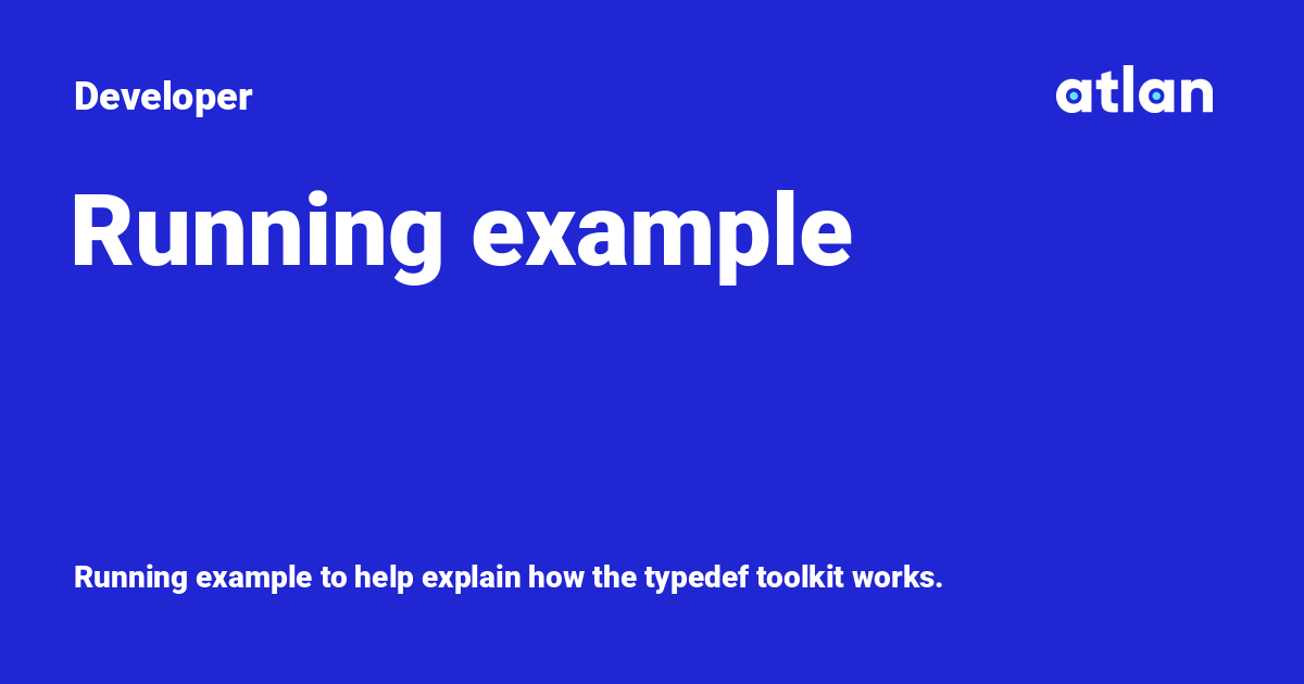 Running example - Developer
